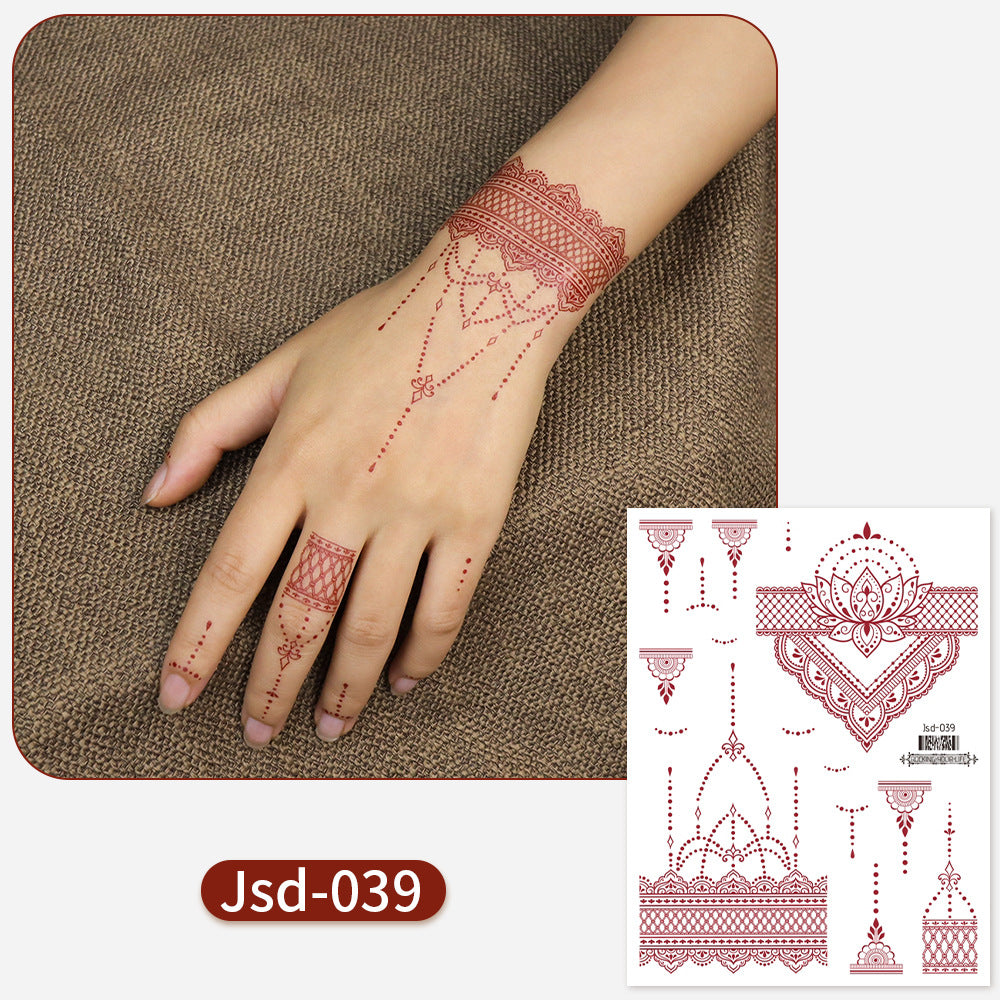 Mehndi-Style Waterproof Henna Tattoo Sticker Sheets - 12 Delicate ...