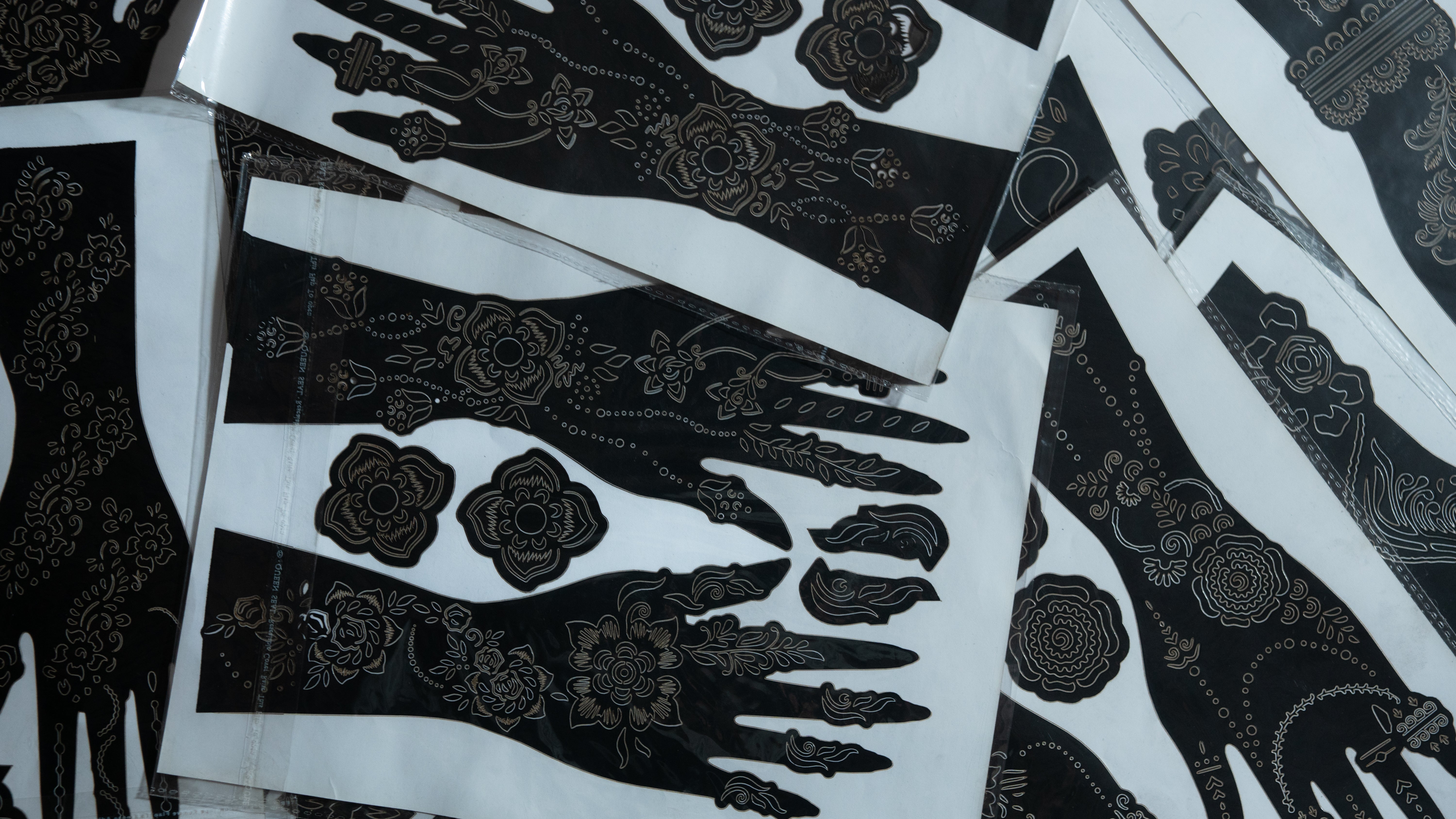 Traditional Mehndi Tracing Stencils - Extended Full Arm - Hand Tracing ...